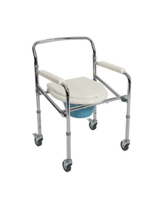Loco Pr-771 Wheeled Folding Bathroom Toilet Chair Commode